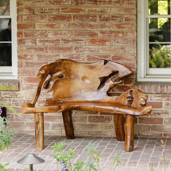 Garden Age Teak Root Bench - Small | Wayfair